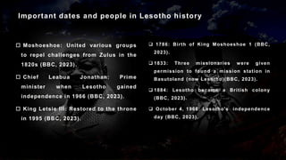 History of Lesotho And Basotho national. | PPTX