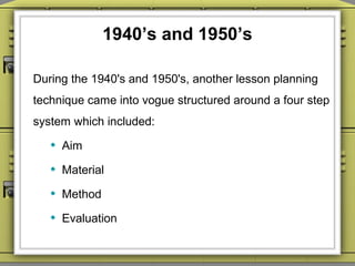 History of lesson plans | PPT