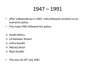 History of liberalization in india | PPTX | Political Issues & policy ...