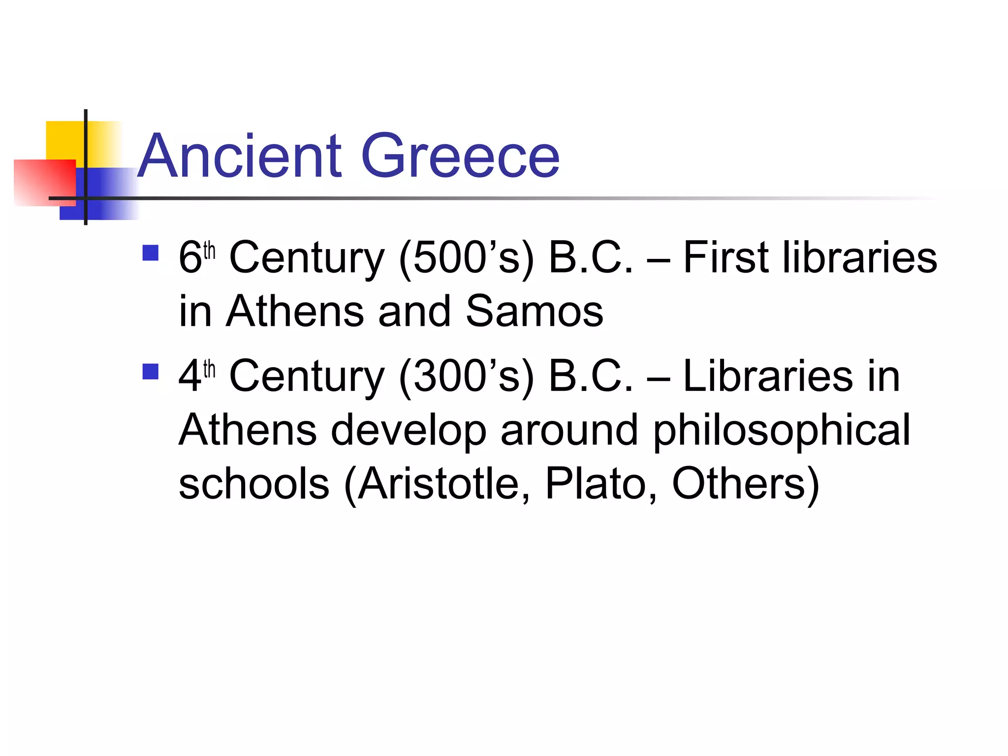 History of Libraries | PPT