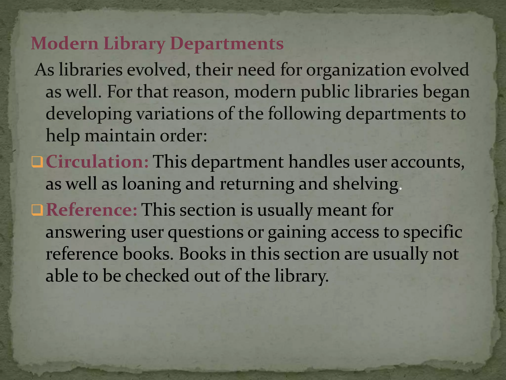 History of libraries modern era | PPTX