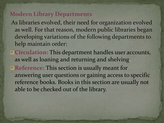 History of libraries modern era | PPTX