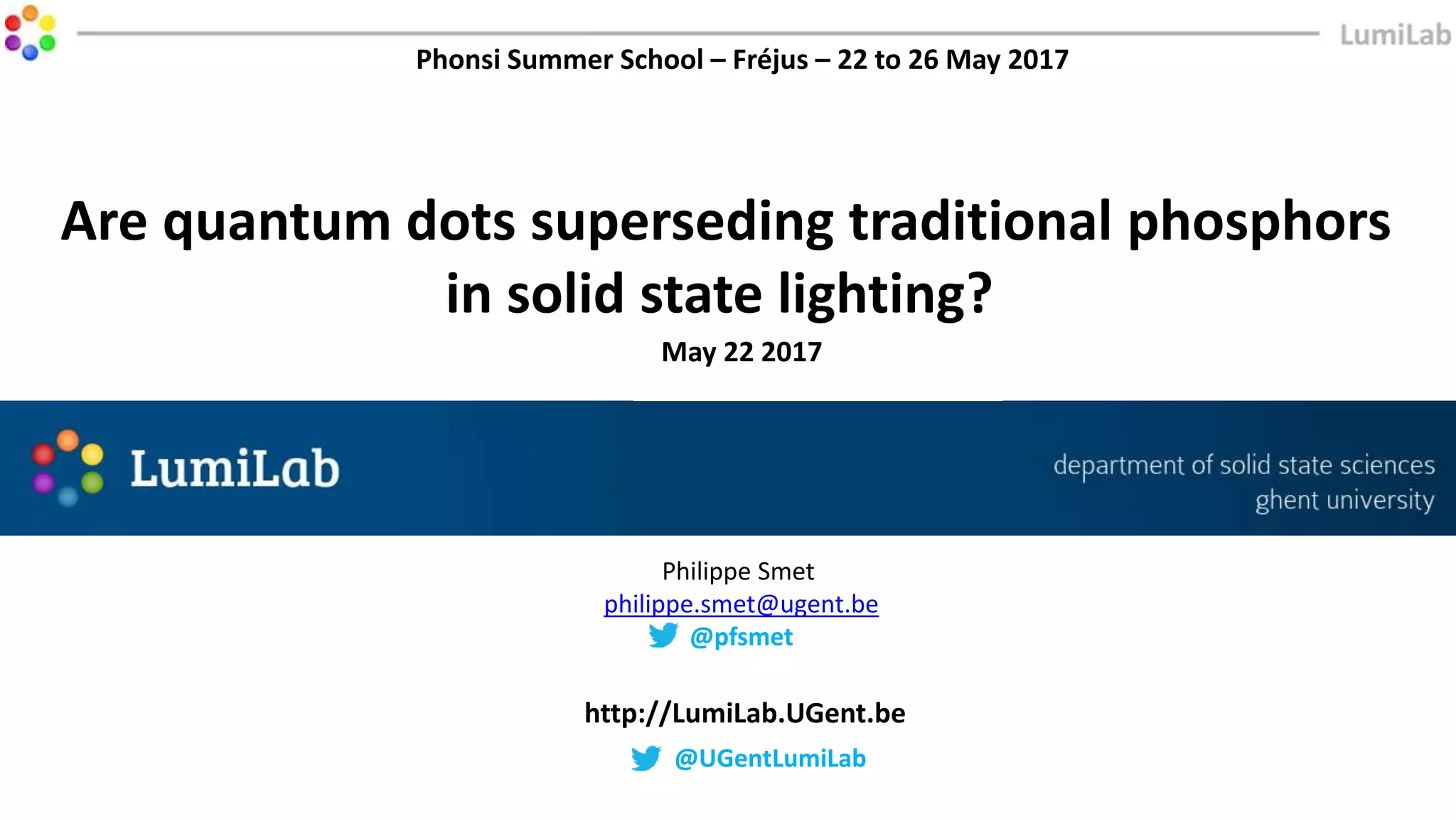 Are quantum dots superseding traditional phosphors in solid state lighting | PPT