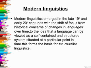 History of linguistics presentation | PPT