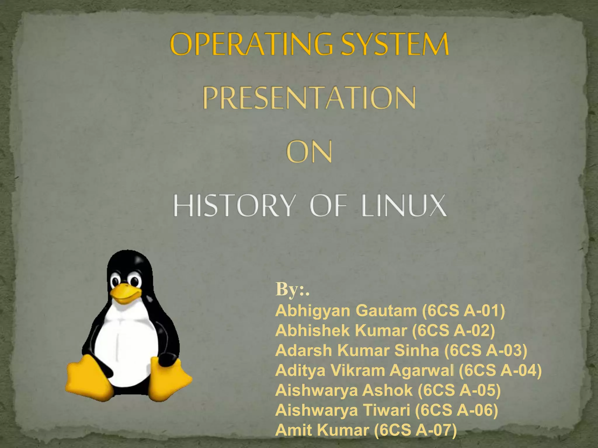 History of linux | PPTX | Operating Systems | Computer Software and ...