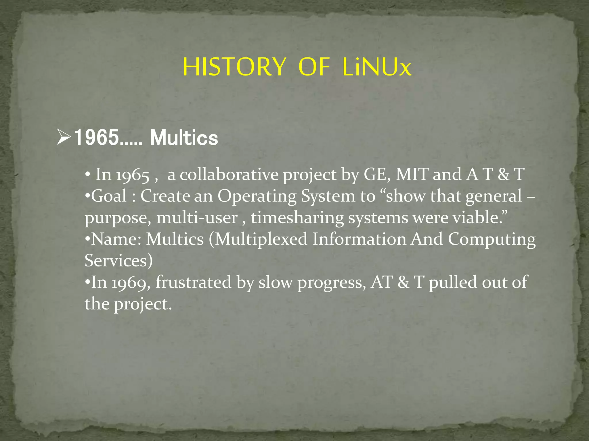 History of linux | PPTX | Operating Systems | Computer Software and ...
