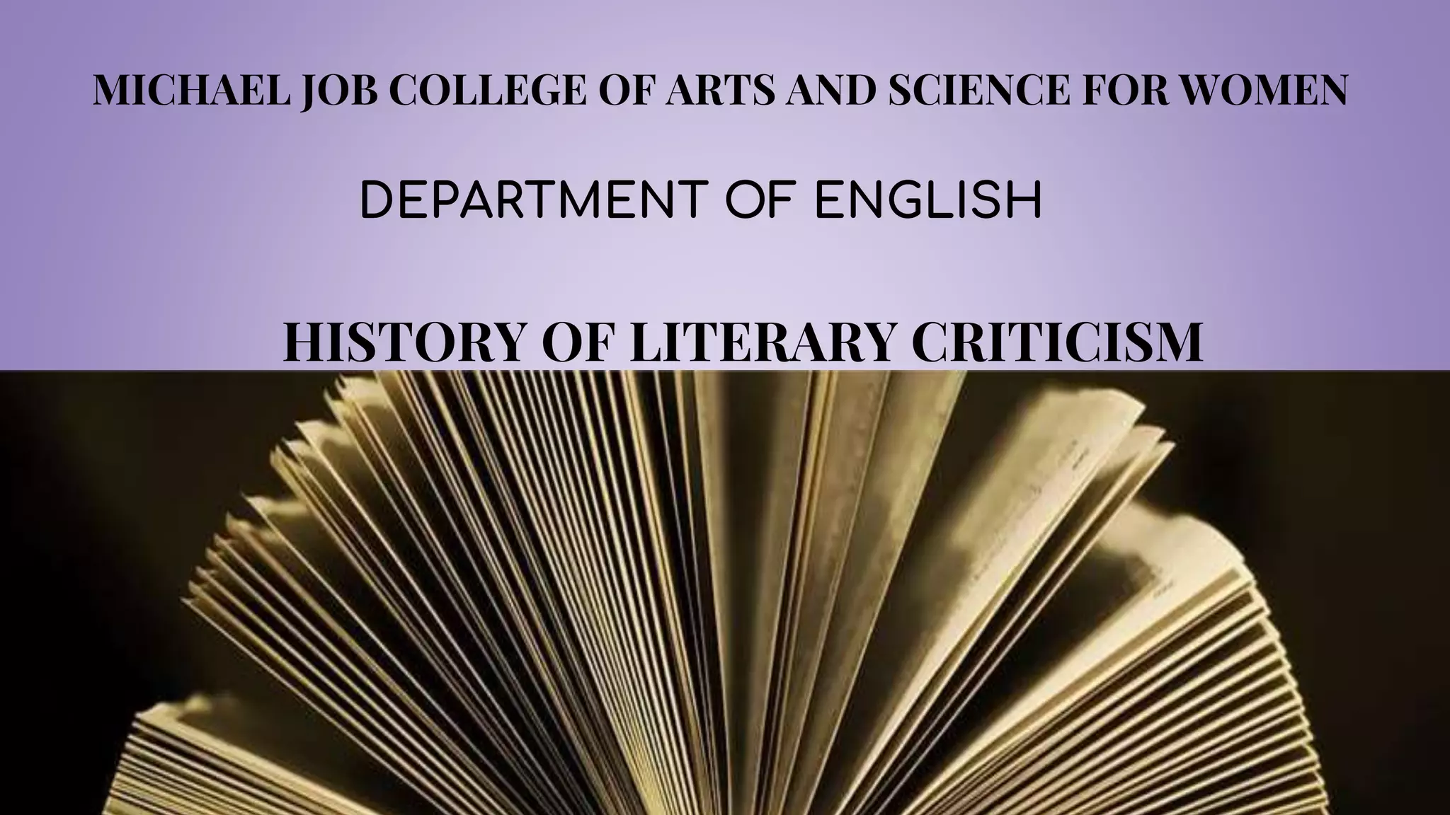 History of literary criticism | PPTX