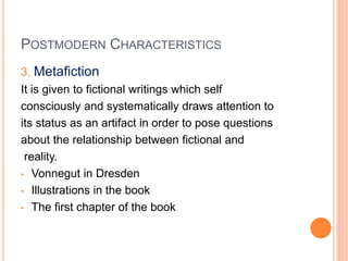 Characteristics of postmodern literature by using reference of post ...