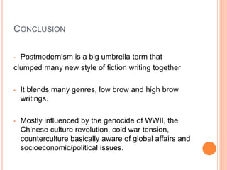 Characteristics of postmodern literature by using reference of post ...