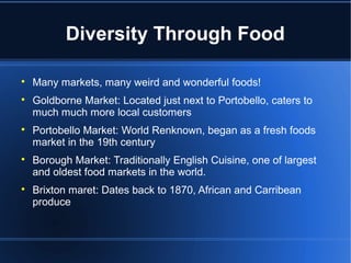 History of London diversity through food - CoArt & Pro | PPT