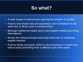 History of London diversity through food - CoArt & Pro | PPT