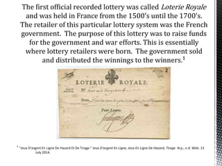 Scratching at the History of Lottery Retailers | PPT