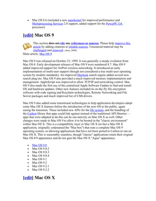 History Of Mac O S | DOC