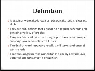 History of magazines | PPTX