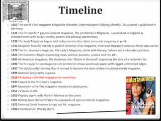 History of magazines | PPTX | Publishing Industry | Industries