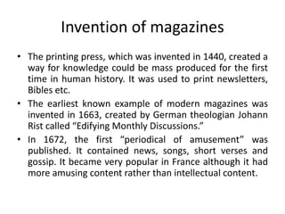 History of magazines | PPTX