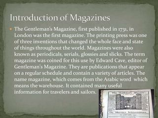 History of magazines | PPT