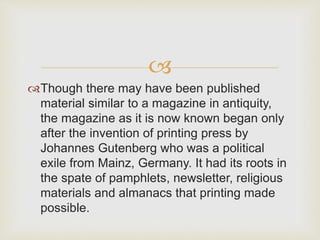 History of magazines | PPT