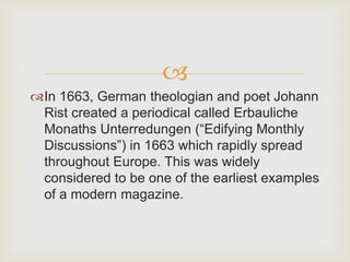 History of magazines | PPT