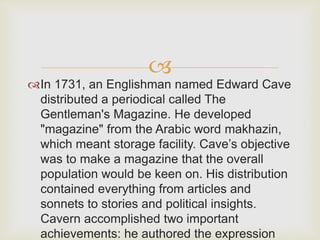 History of magazines | PPT