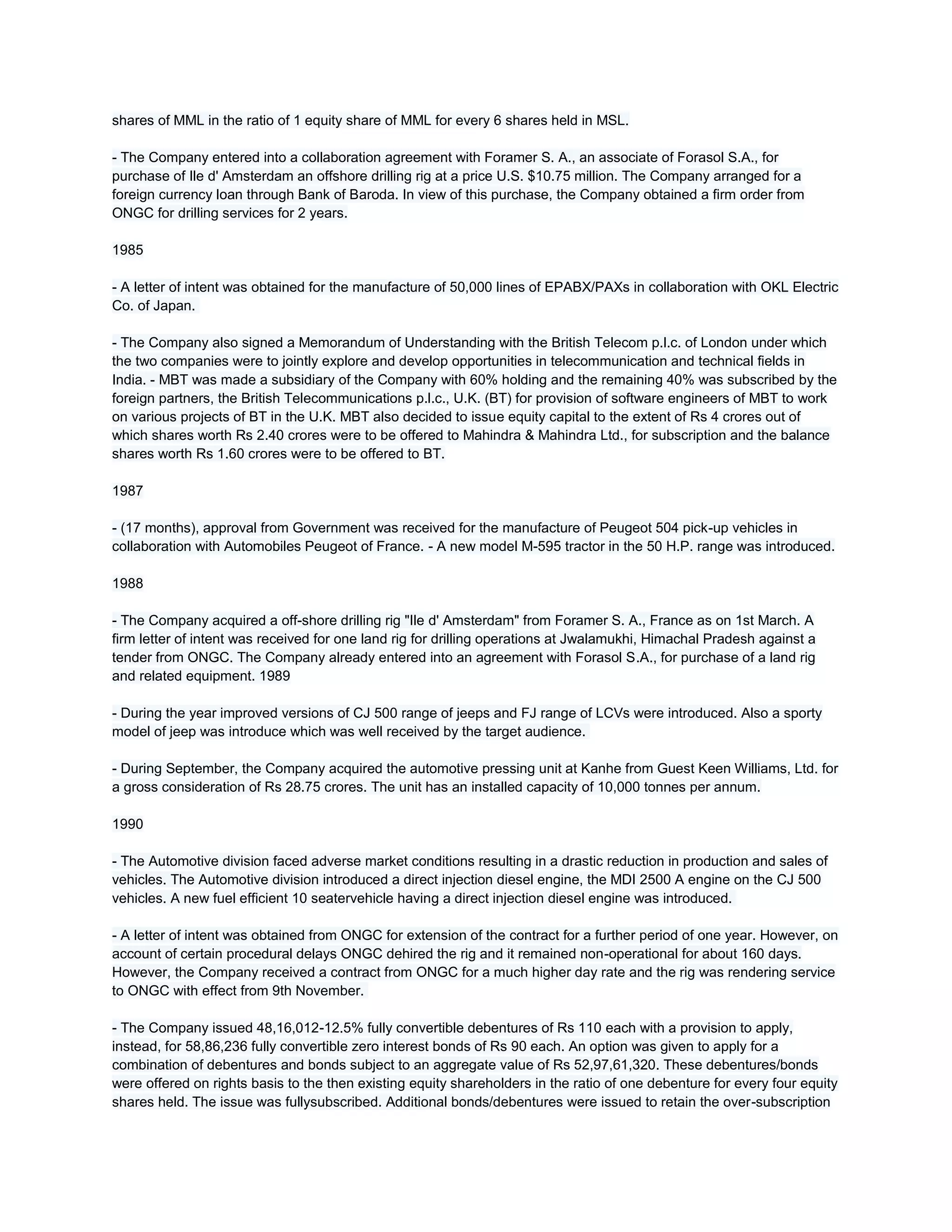 History of mahindra & mahindra | DOCX