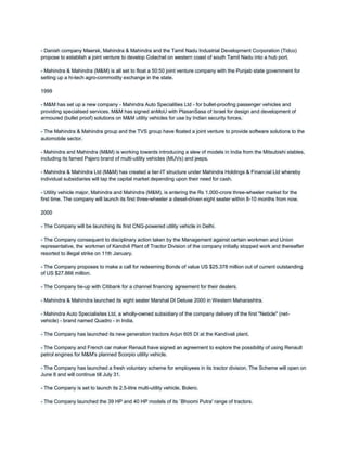 History of mahindra & mahindra | DOCX