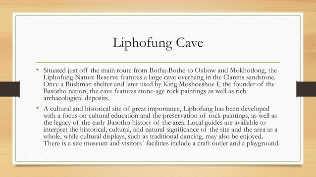 Experiencing the history of Masitise cave and housing in Lesotho | PPTX