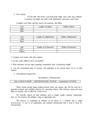 Lesson Plan Math : History of measurement | DOCX