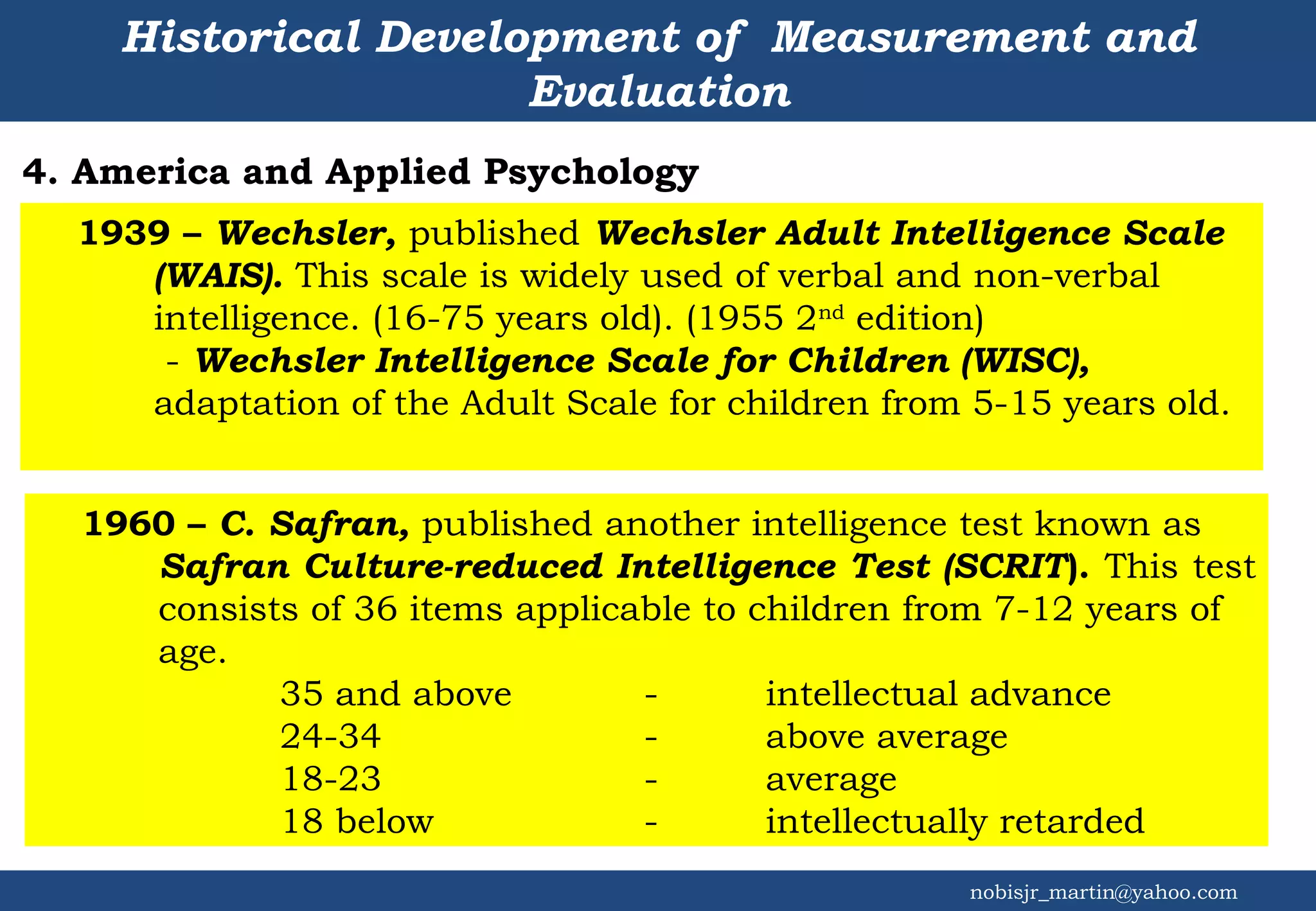 History of measuremet and evaluation | PPT