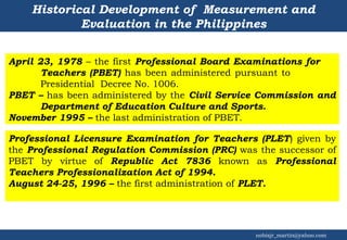 History of measuremet and evaluation | PPT