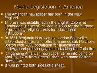 History of media legislation | PPT