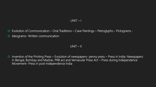 History of media unit 1 | PPTX