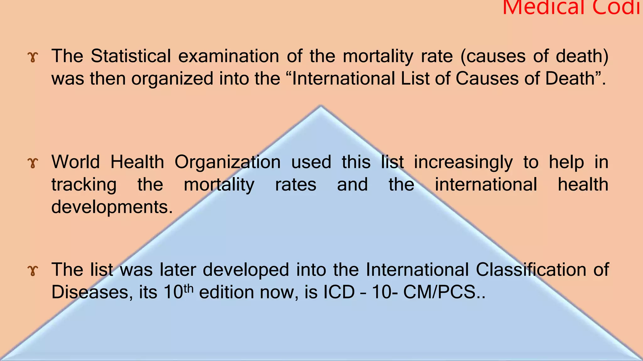 History of medical coding | PPTX | Diseases and Conditions | Medical Health