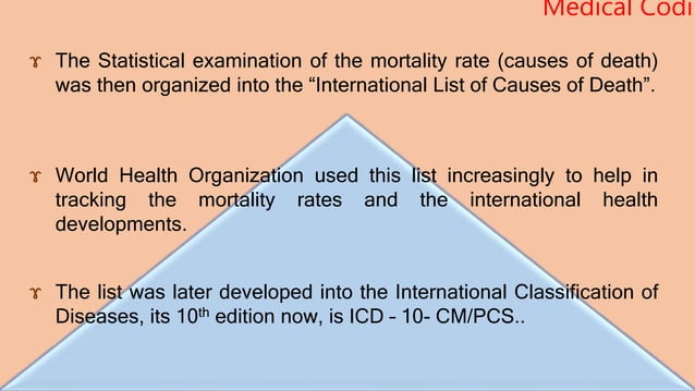History of medical coding | PPTX | Diseases and Conditions | Medical Health