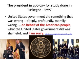 History of Medical Ethics (Nazi, Tuskegee syphilis study, Helsinki ...