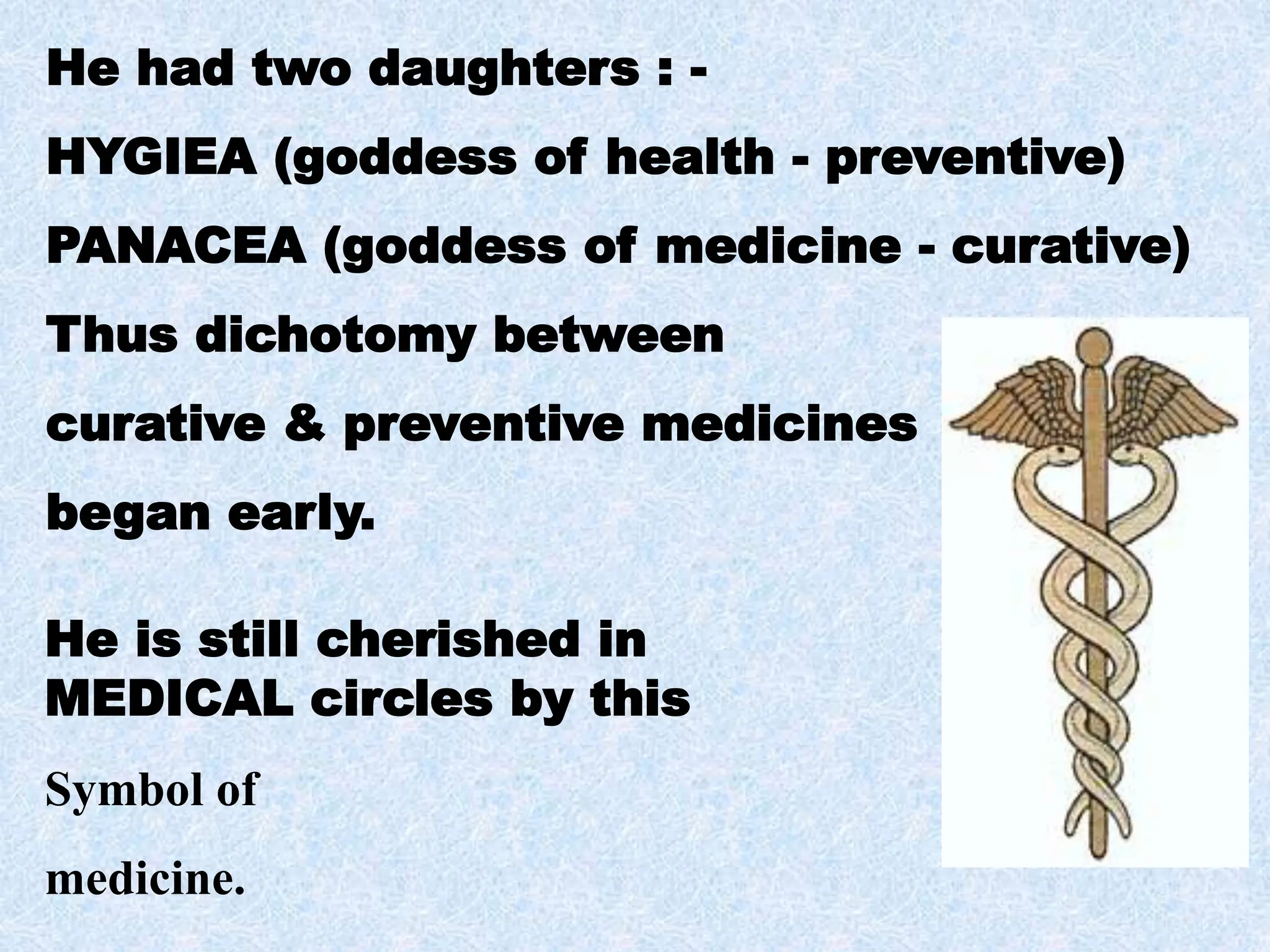 HISTORY OF MEDICINE - types of medicine - PARK CHAPTER 1.ppt
