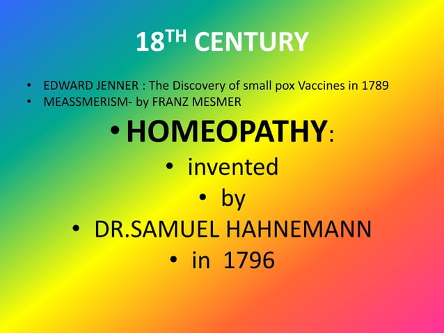 History of medicine with evolution of homeopathy | PPT