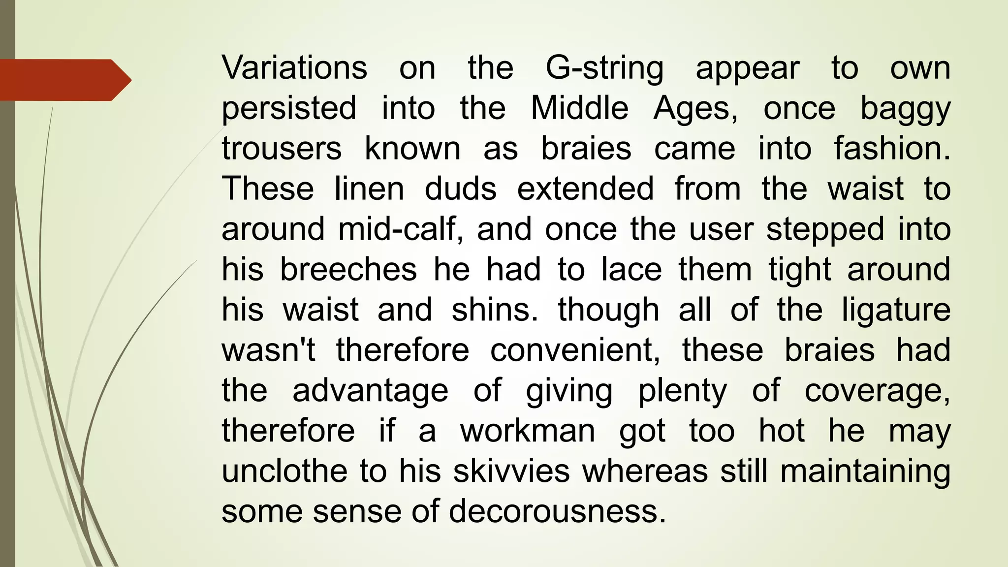 History Of Men’s Underwear | PPTX