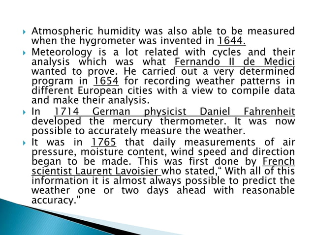 History of meteorology and invention of weather instruments | PPT