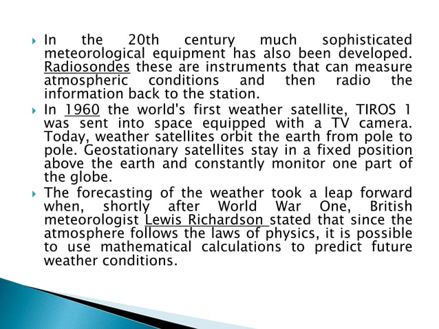 History of meteorology and invention of weather instruments | PPT