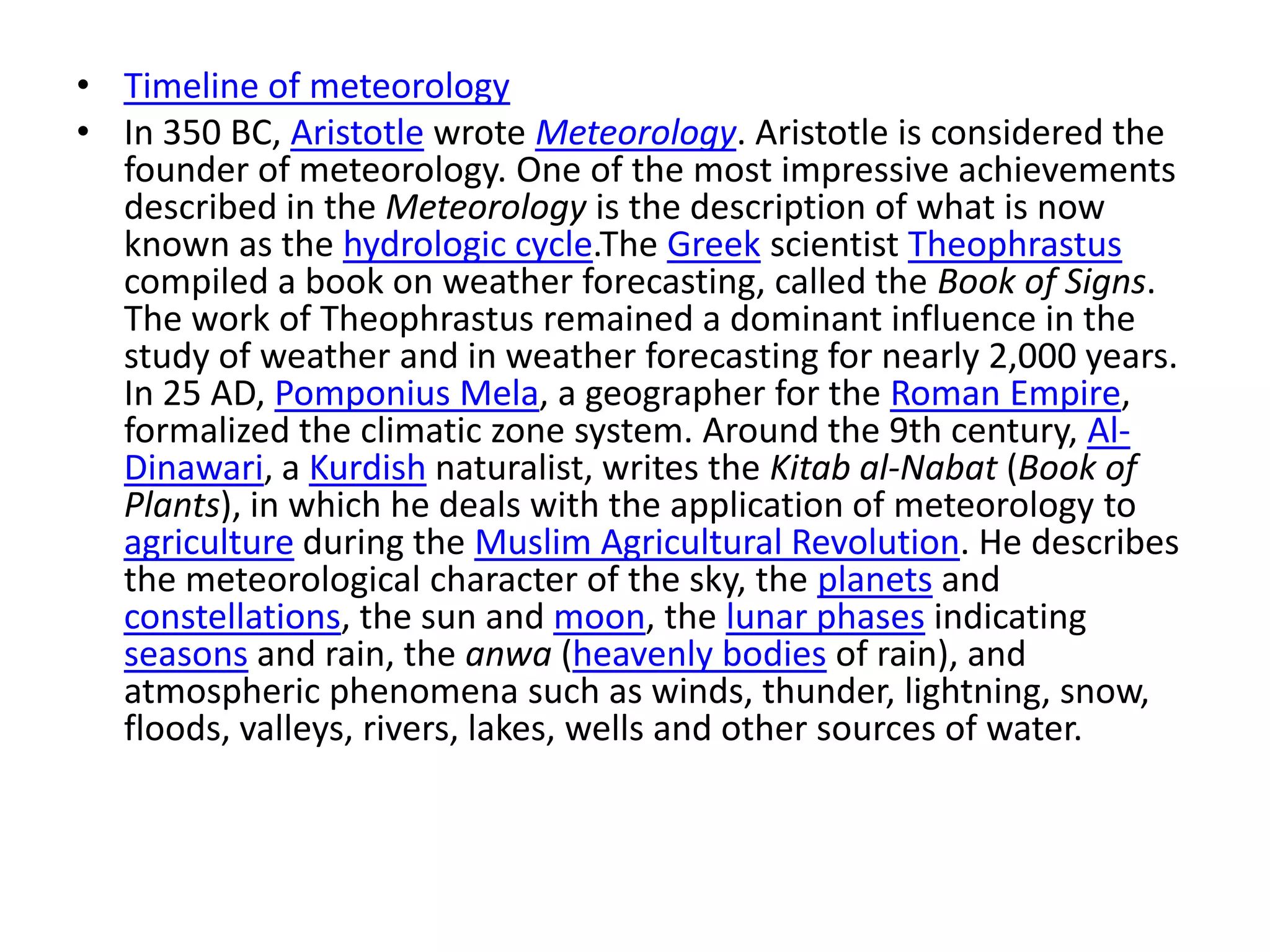 History of metereology | PPTX