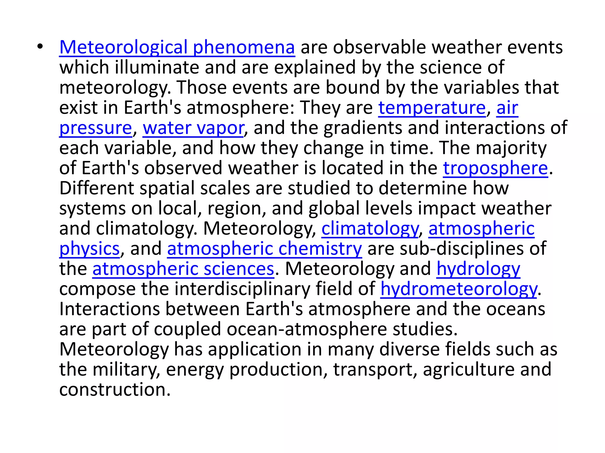 History of metereology | PPTX | Physics | Science