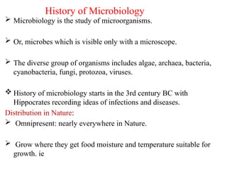 History of microbiology; Pharmaceutical Microbiology | PPTX