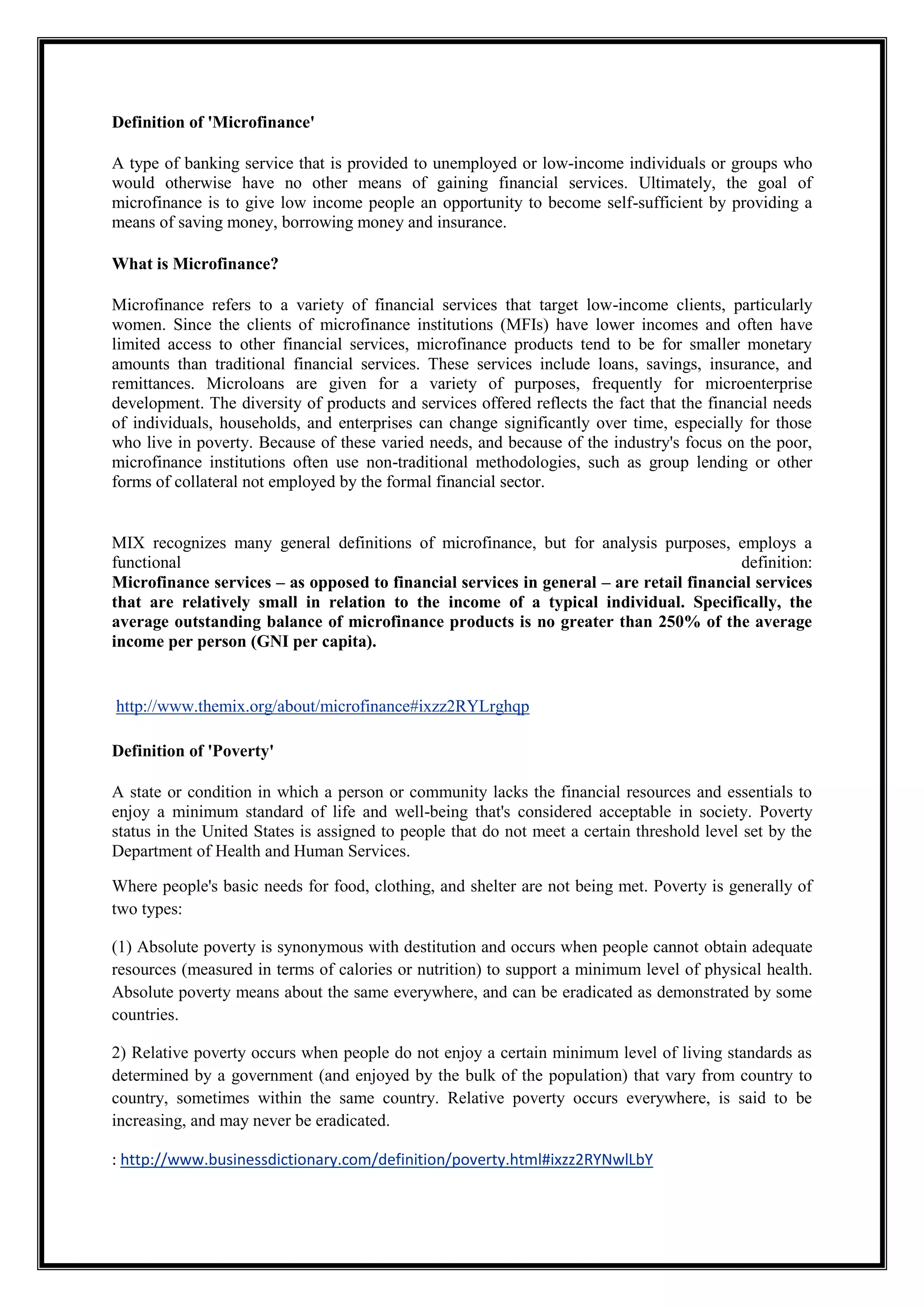 History of microfinance | DOCX