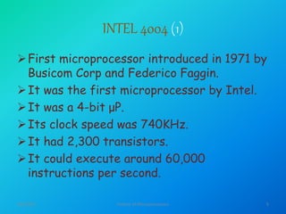 History of intel microprocessors ppt | PPT