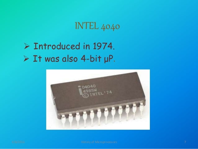 History of intel microprocessors ppt