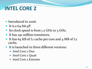 History of microprocessors copy | PPT