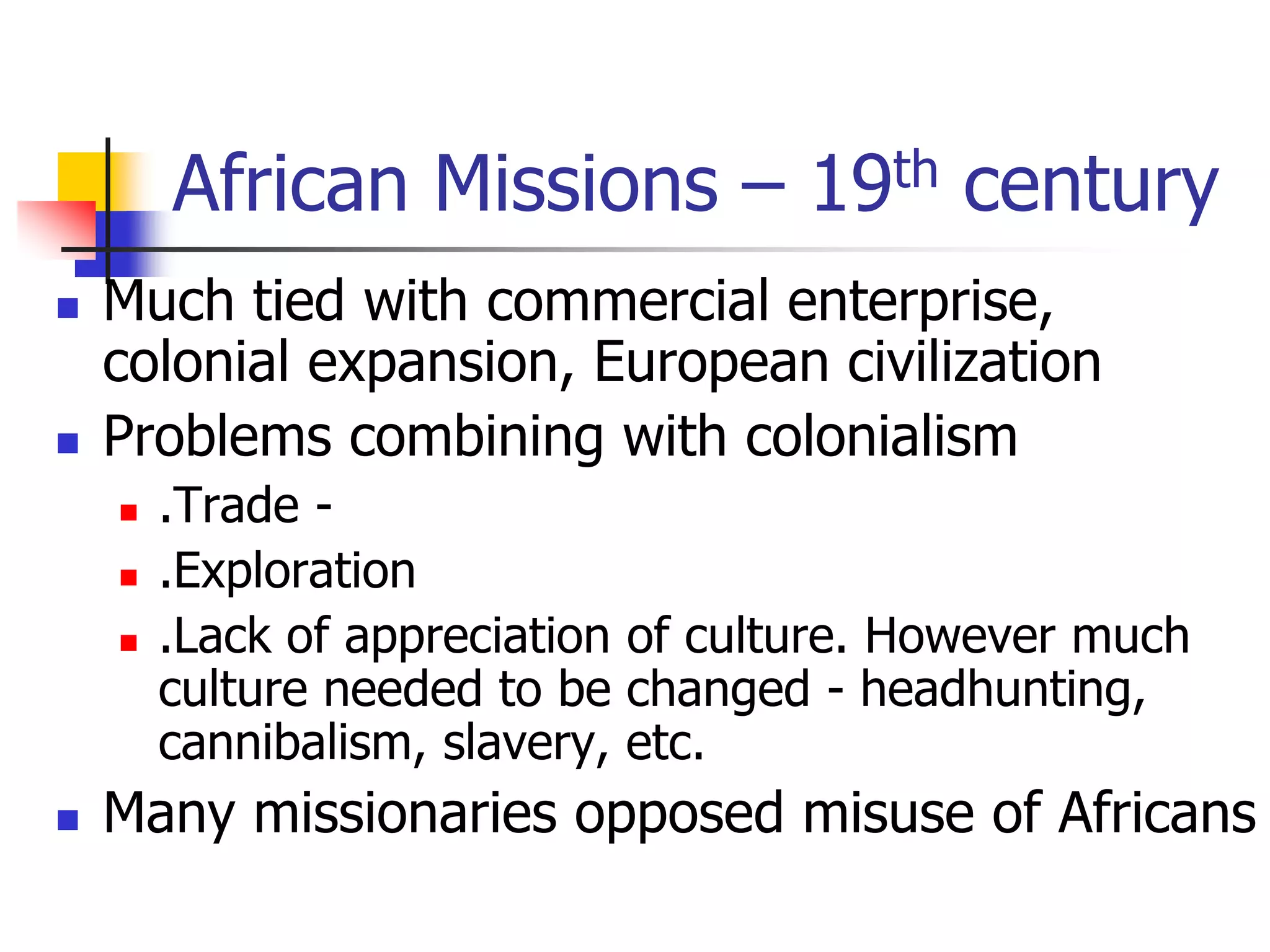 History of missions lesson 10 africa 19th century | PPTX
