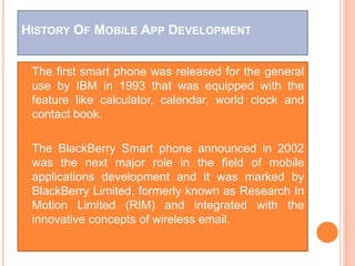 History of mobile apps | PPTX