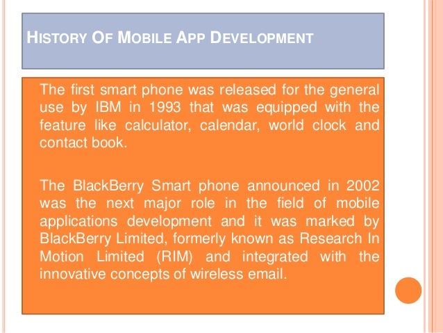History of mobile apps